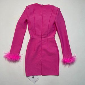 Catchallstore | Dresses | Aspen Pink Feather Bodycon Mini Dress Barbie ...